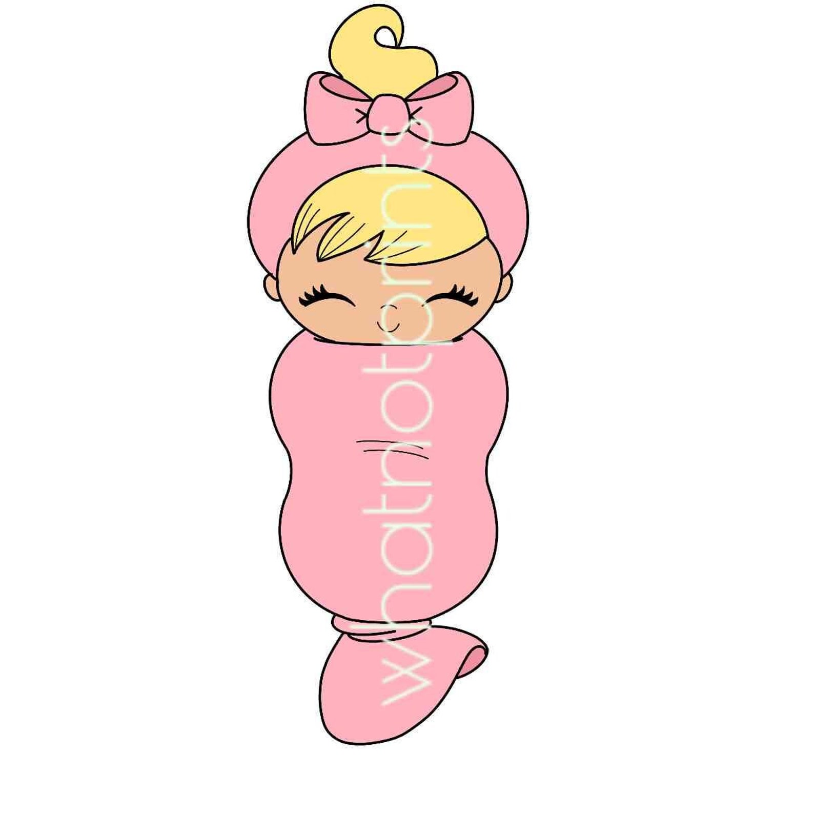 Commercial Cute Swaddled Blonde Baby Girl PNG Transparent Background ...