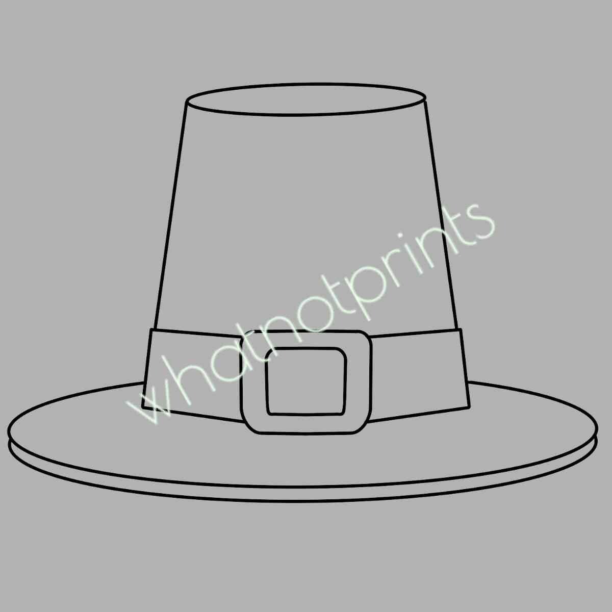 Pilgrim Hat Outline PNG - Etsy