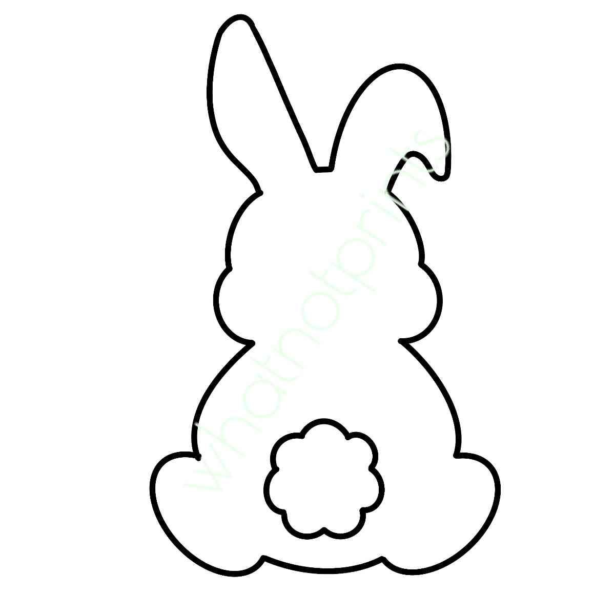 Bunny Rabbit Outline Easter Clipart PNG Transparent Background High ...