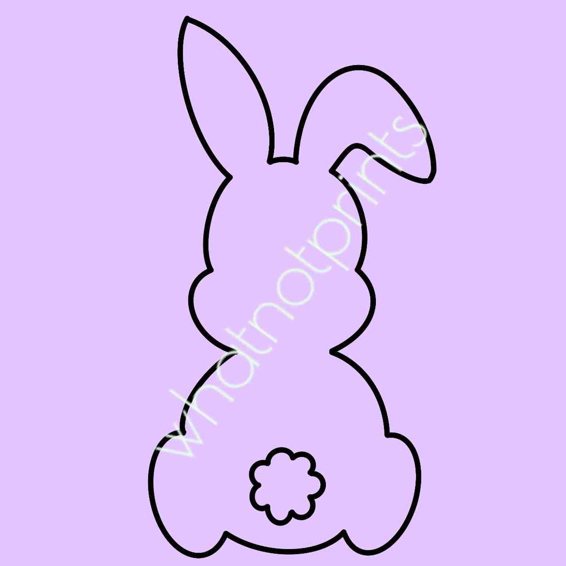 Commercial Bunny Rabbit Shape, Silhouette, Outline, Stencil, Template ...