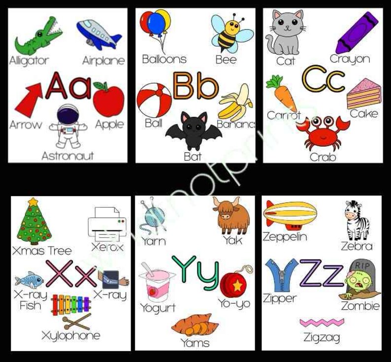 Alphabet Coloring Pages A-Z – Printable ABC Worksheets (26 Pages) - Etsy