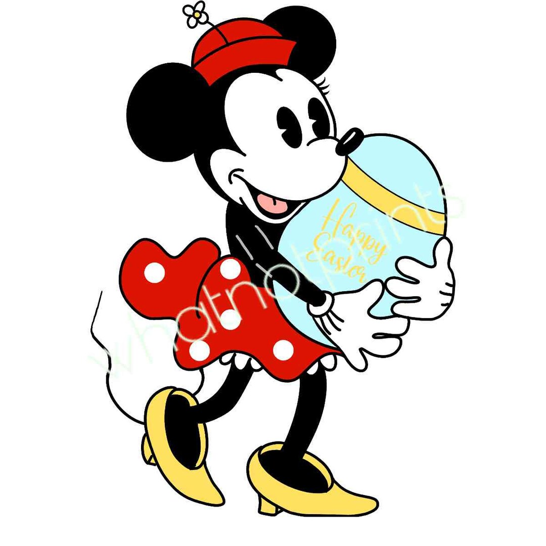 Vintage Minnie Mouse Easter Egg Clip Art Png Transparent Background ...