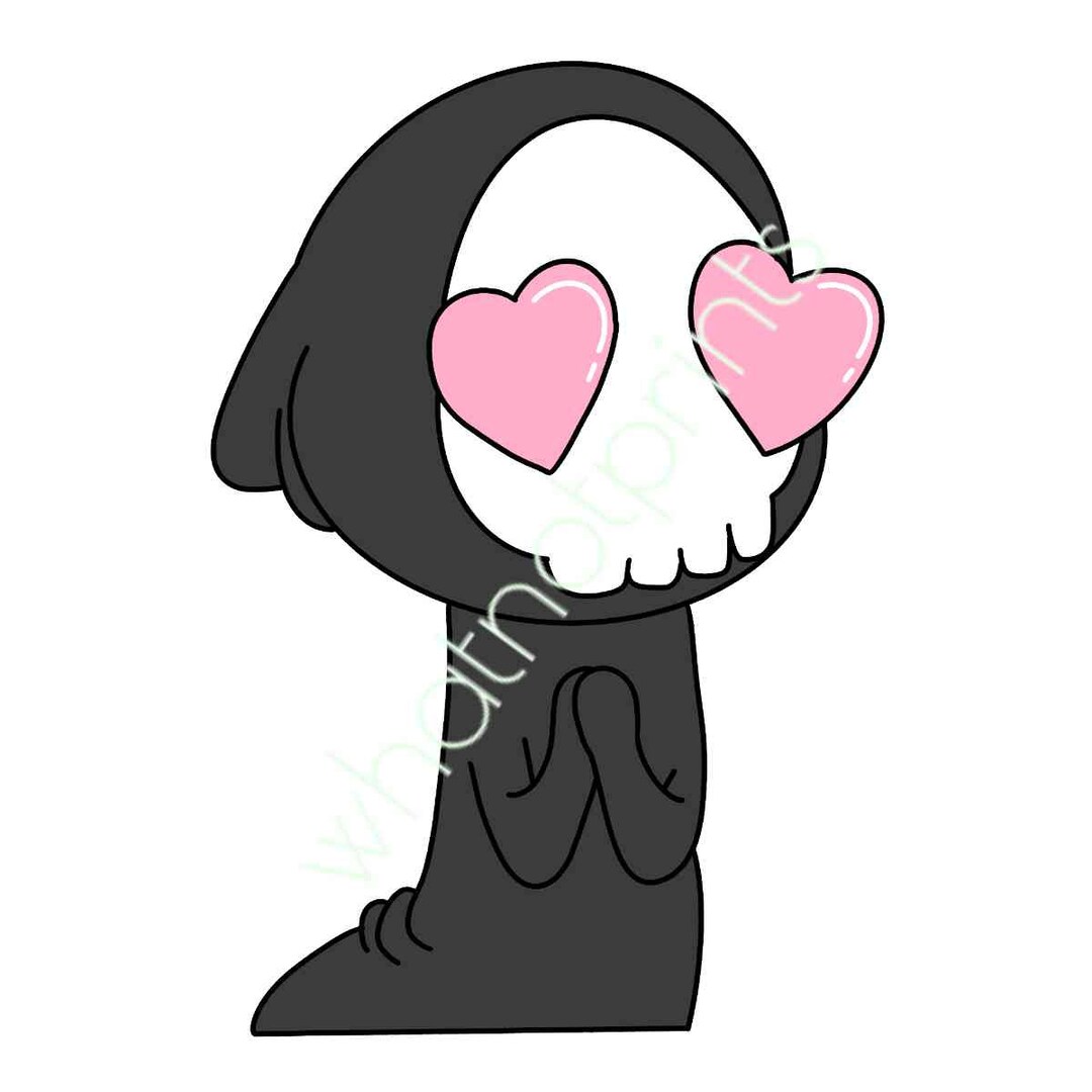 Commercial Cute Grim Reaper in Love Png Transparent Background Instant ...