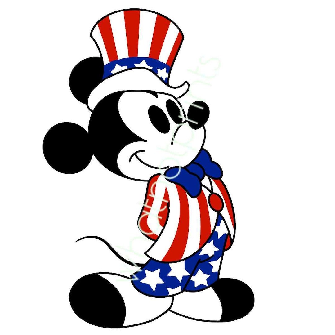 Independence Day Vintage Mickey Mouse PNG Transparent Background ...