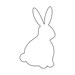 Rabbit Sitting Outline, Template, Stencil, Pattern or Shape Easter or ...
