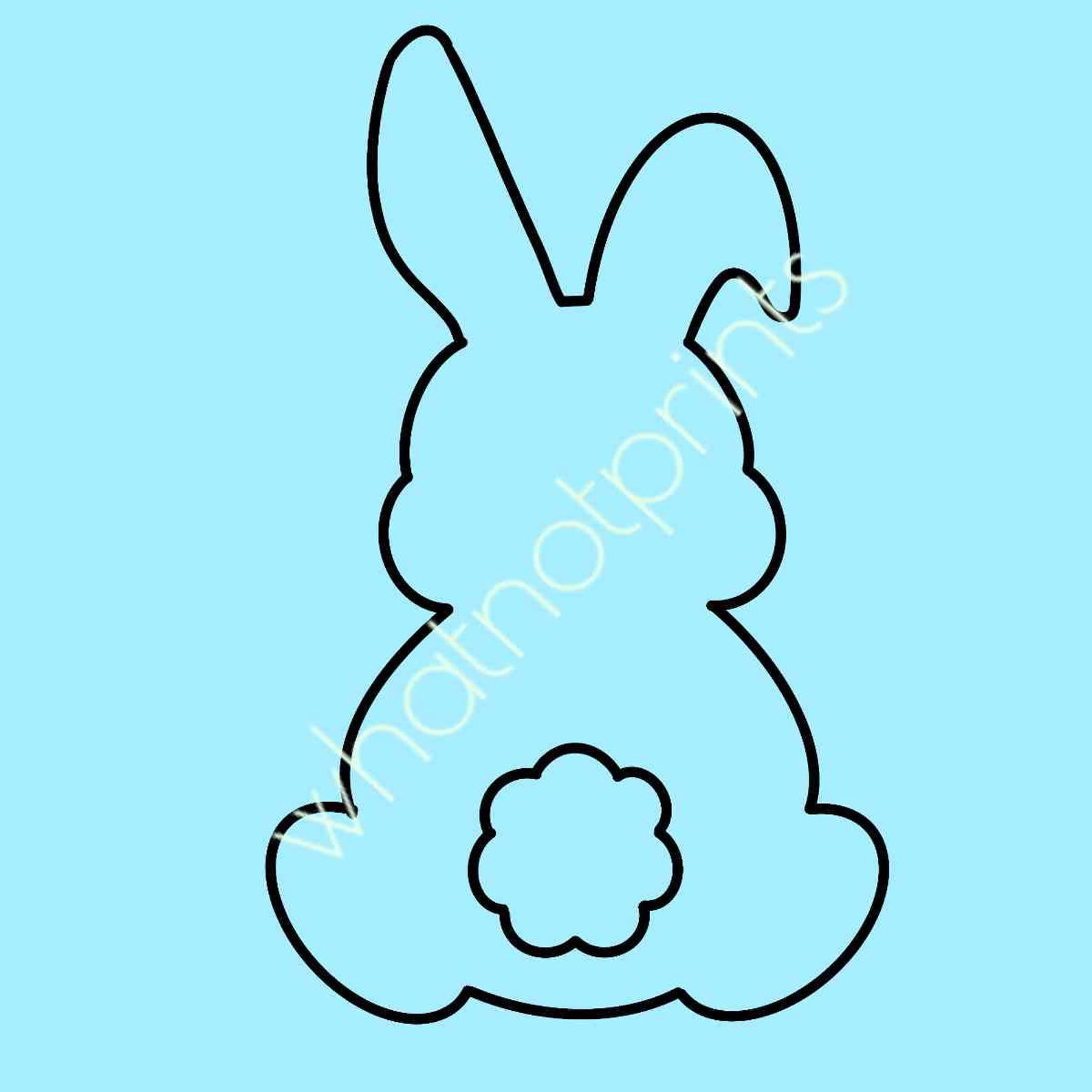 Bunny Rabbit Outline Easter Clipart PNG Transparent Background High ...