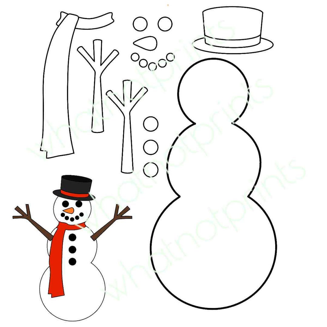 Build Your Own Snowman Christmas or Winter Craft Instant Download - Etsy