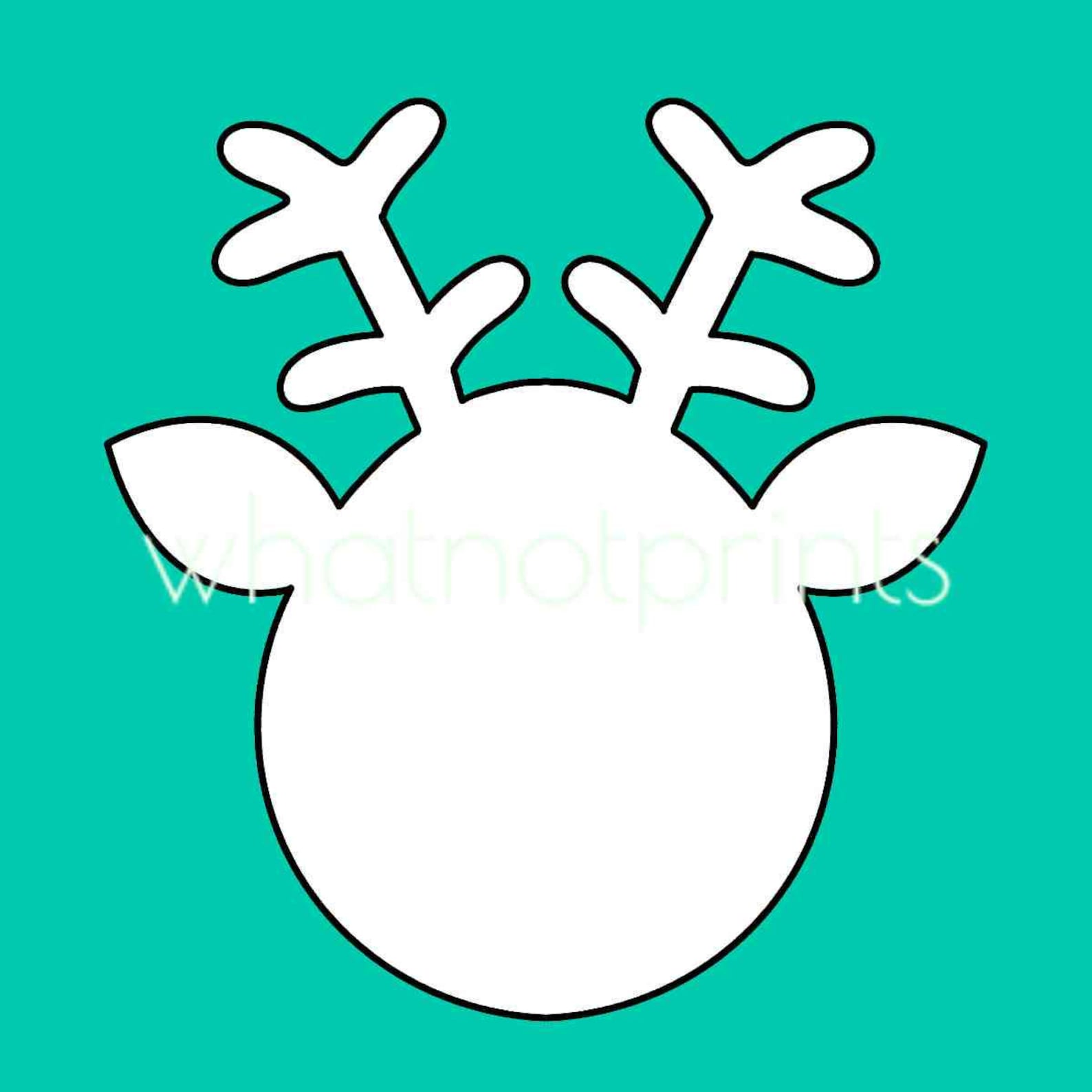 Commercial Reindeer Outline, Stencil or Template Christmas Clipart PNG ...