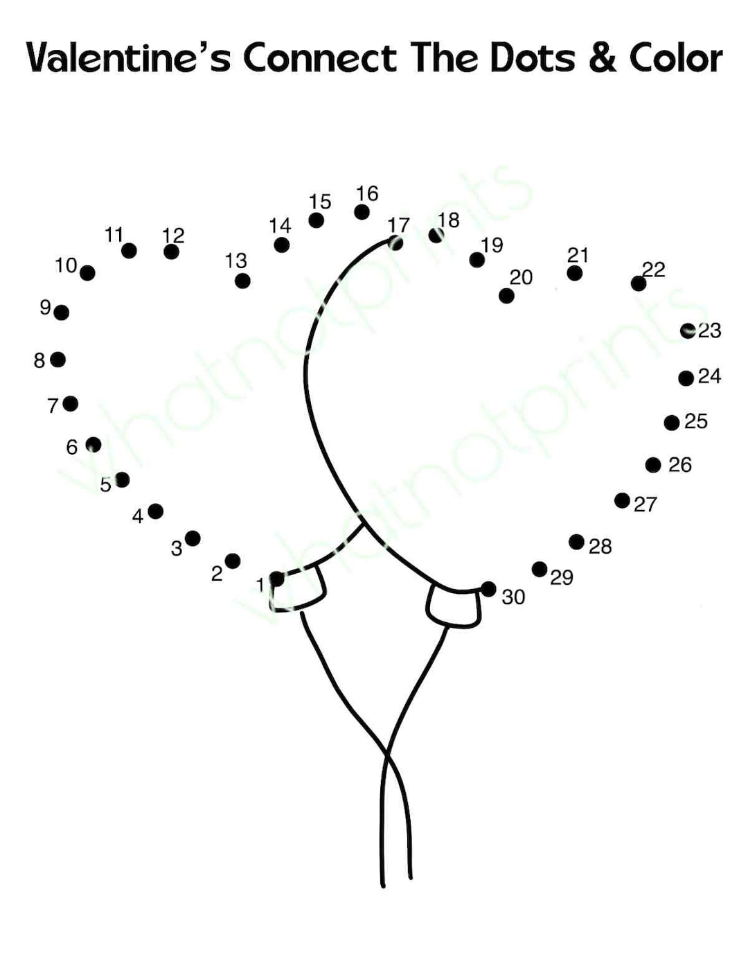 Valentine Dot to Dot Worksheet PNG - Etsy
