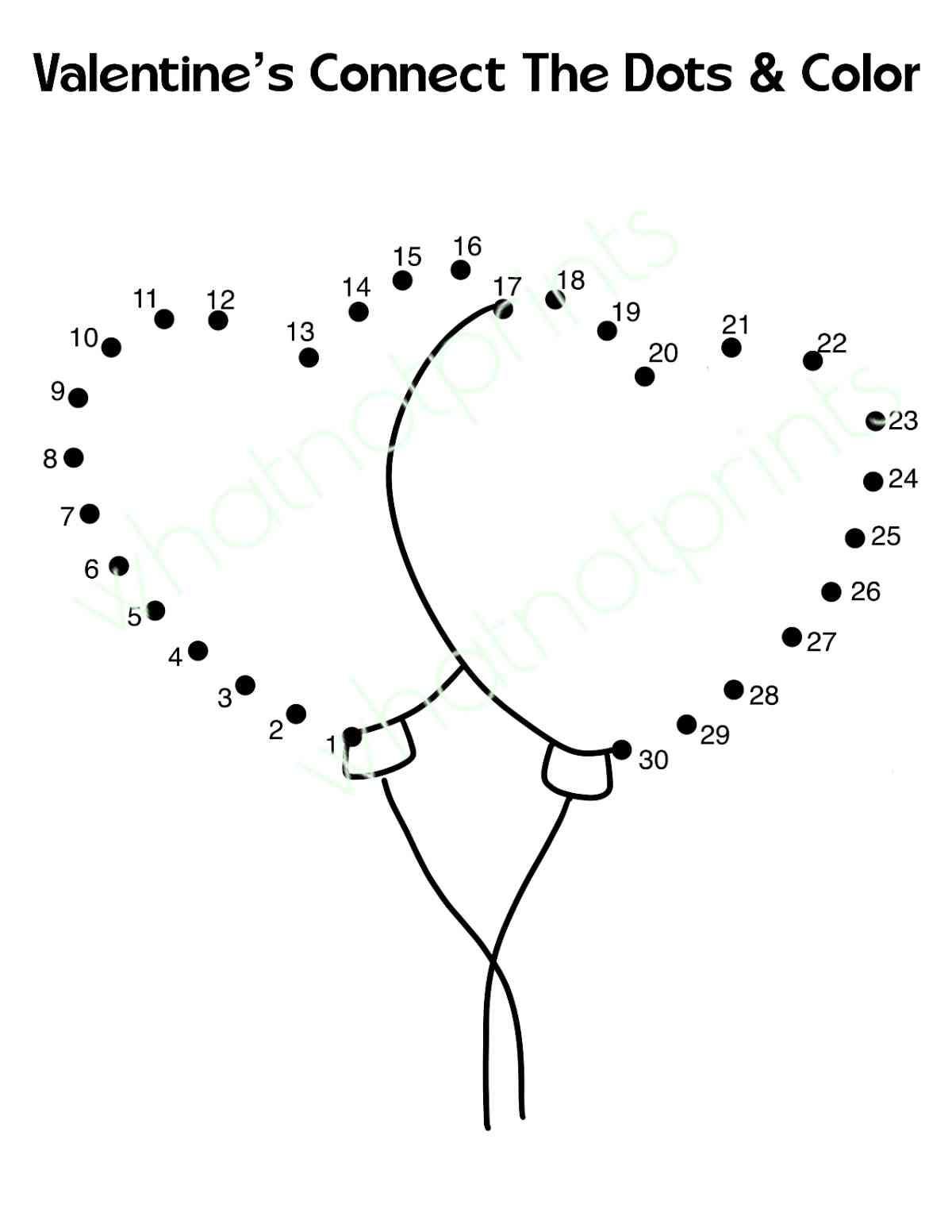 Valentine Dot to Dot Worksheet PNG - Etsy