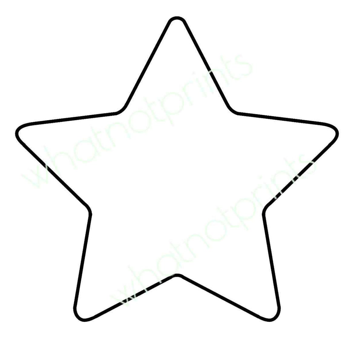Commercial Rounded Star Outline, Shape, Pattern, Template, or Stencil ...