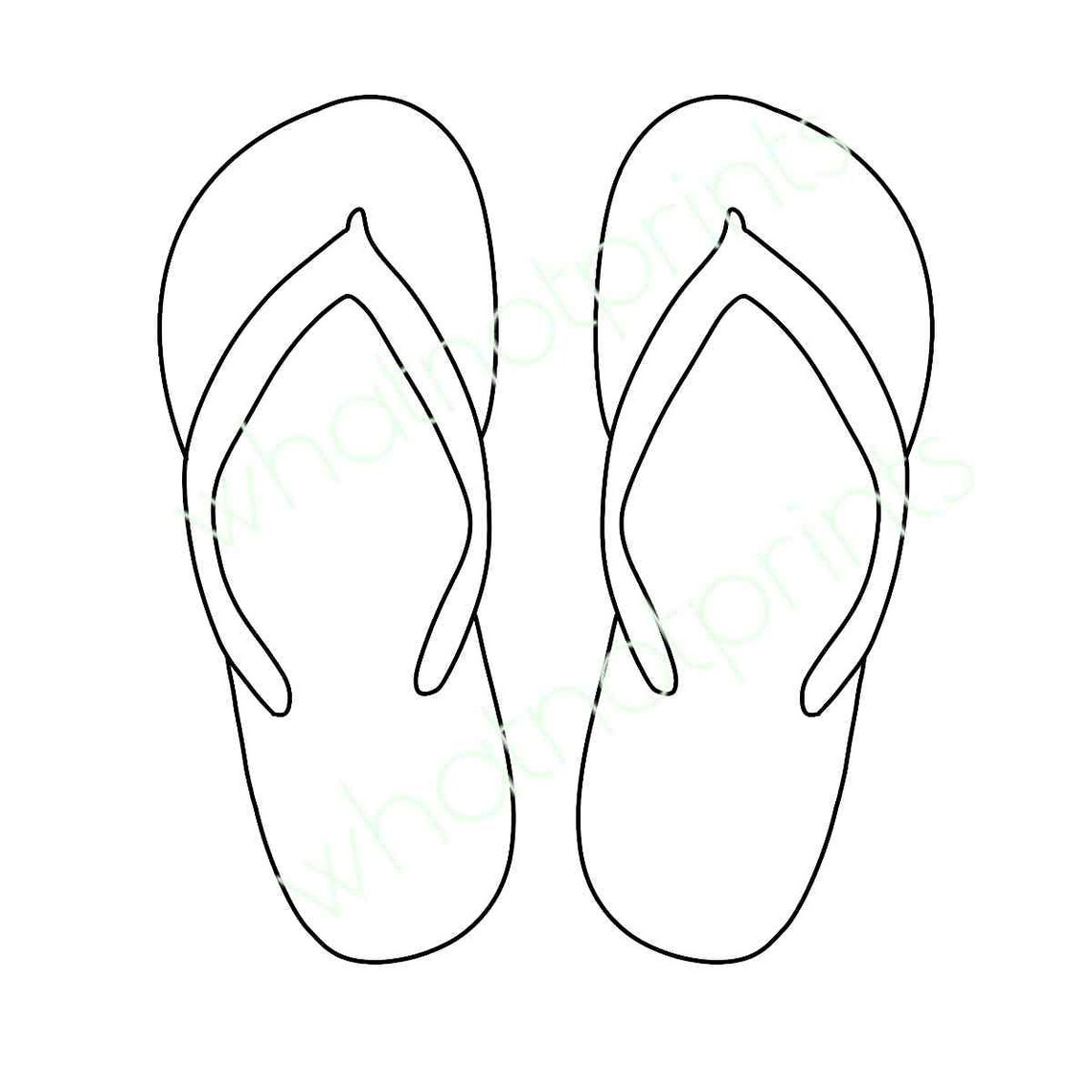 Commercial Flip Flop Clipart PNG Outline, Template, Stencil ...