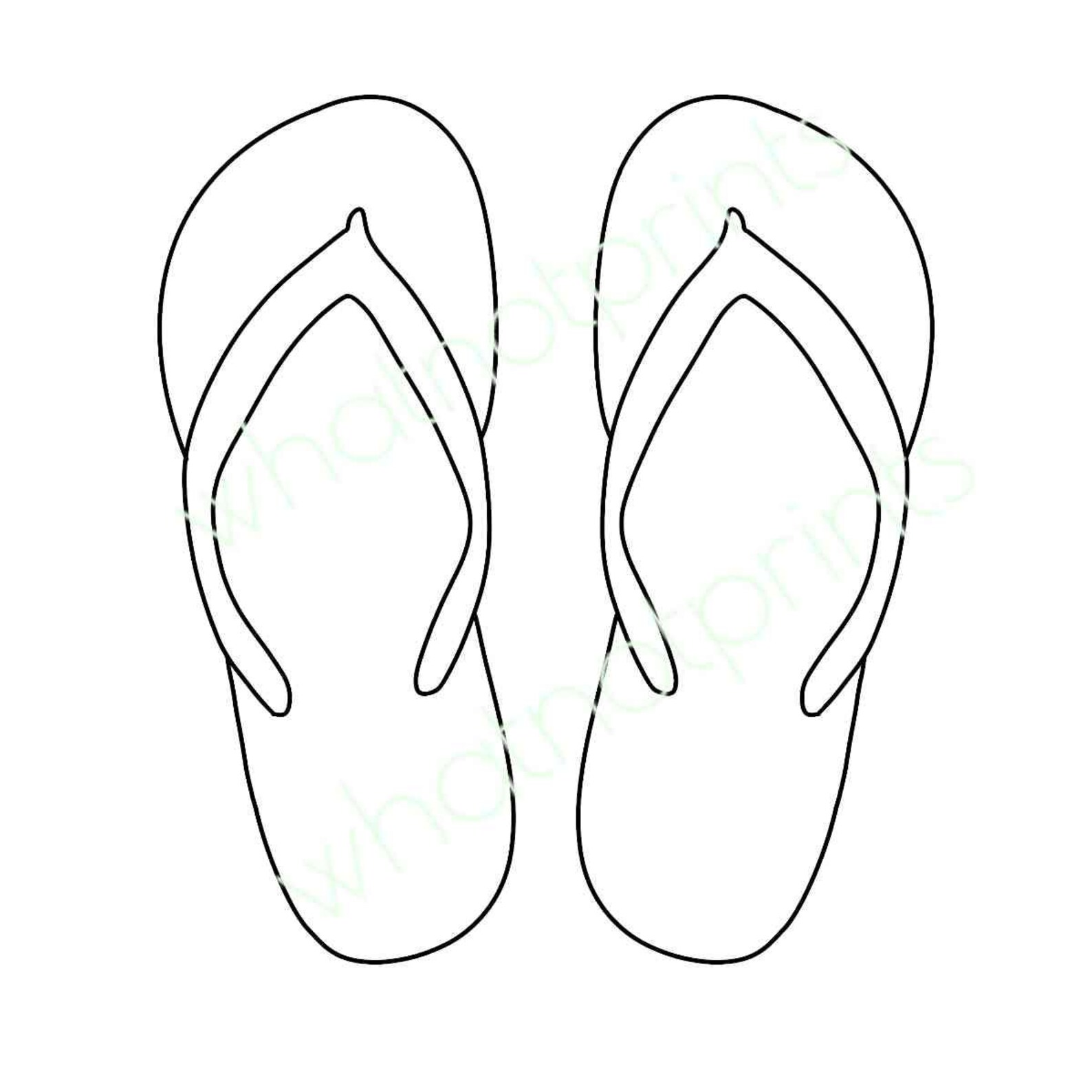 Commercial Flip Flop Clipart PNG Outline, Template, Stencil ...