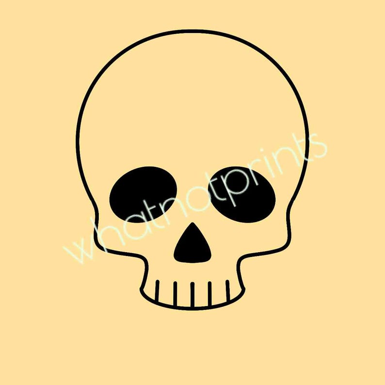 Commercial Simple Skull PNG Transparent Background Clipart, Outline ...