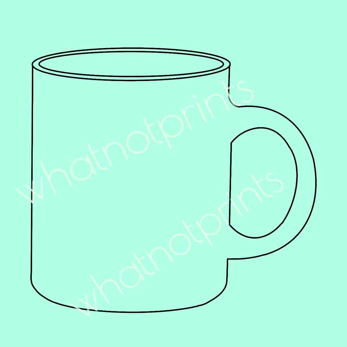 Commercial Coffee Mug Template, Pattern, Outline, Shape or Stencil PNG ...