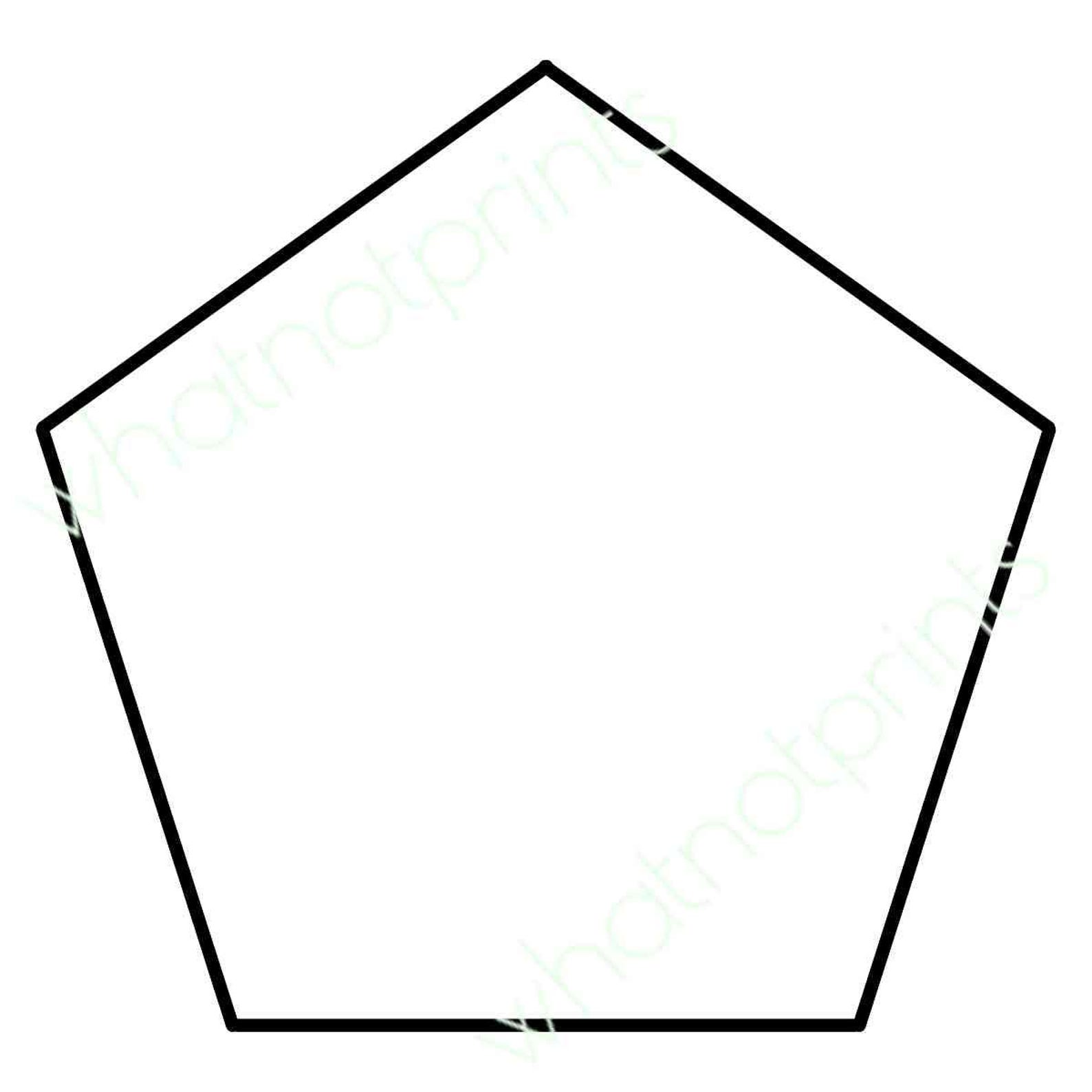 Commercial Simple Pentagon Shape, Outline, Stencil or Template PNG ...