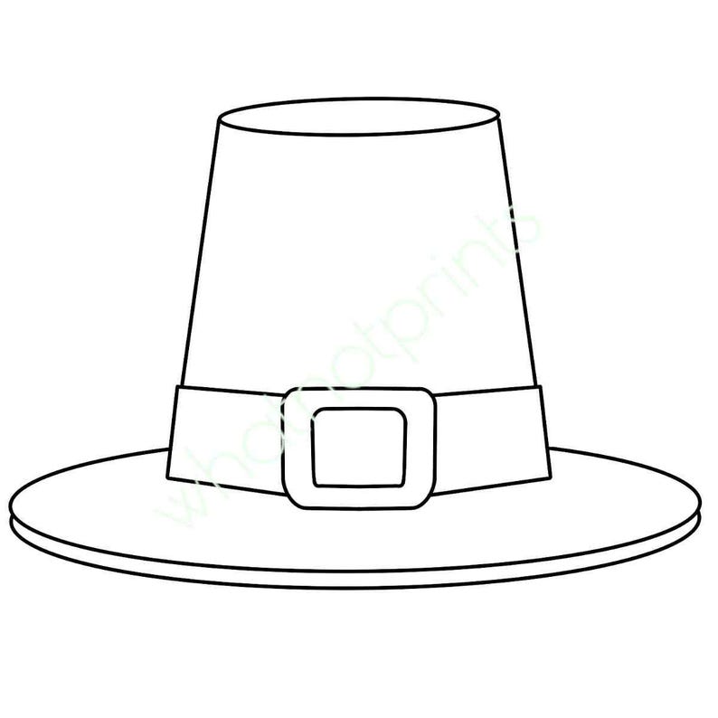 Pilgrim Hat Outline PNG - Etsy