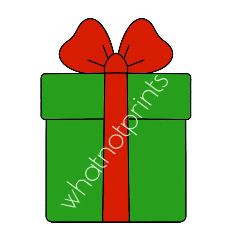 Christmas Gift Outline PNG, Commercial Use Template (digital Download ...