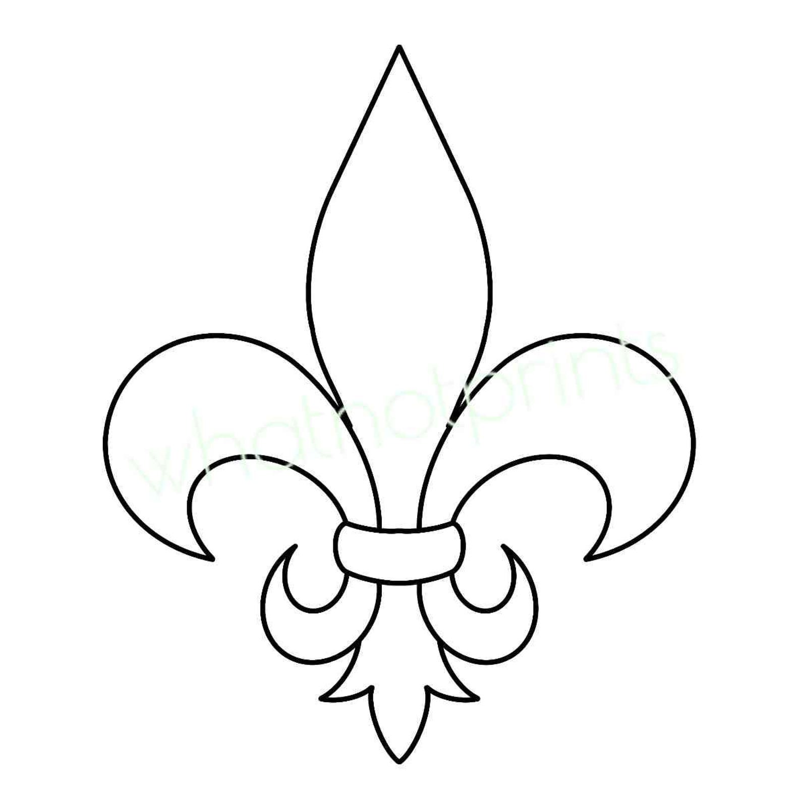 Fleur De Lis Stencil: Outline Shape Clipart (PNG Digital Download) - Etsy