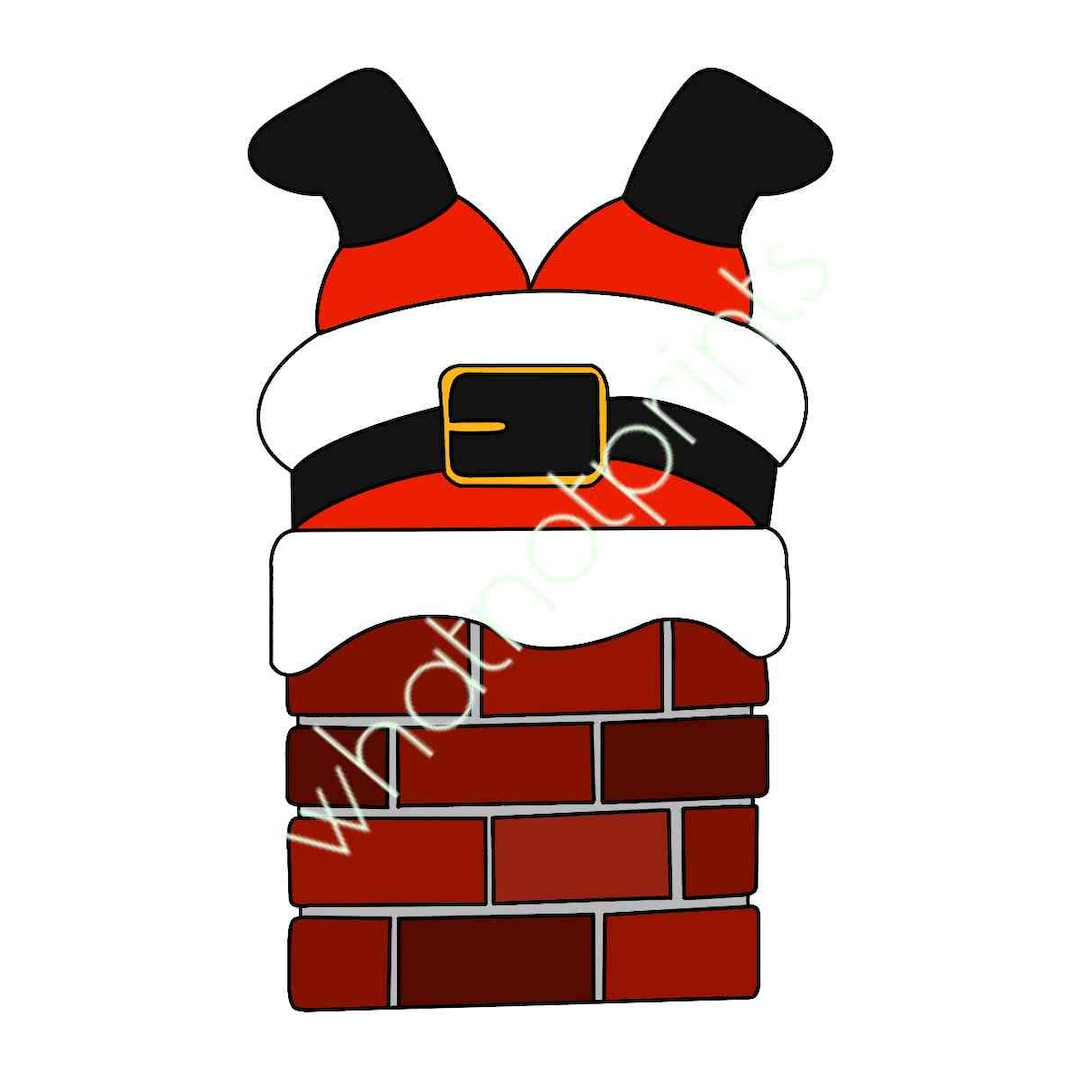 Commercial Santa Upside Down in A Chimney PNG Transparent Background ...