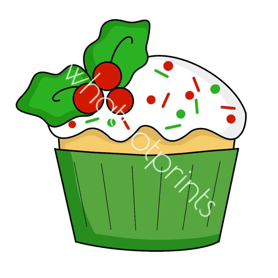 Commercial Christmas Cupcake PNG Transparent Background Clipart or ...