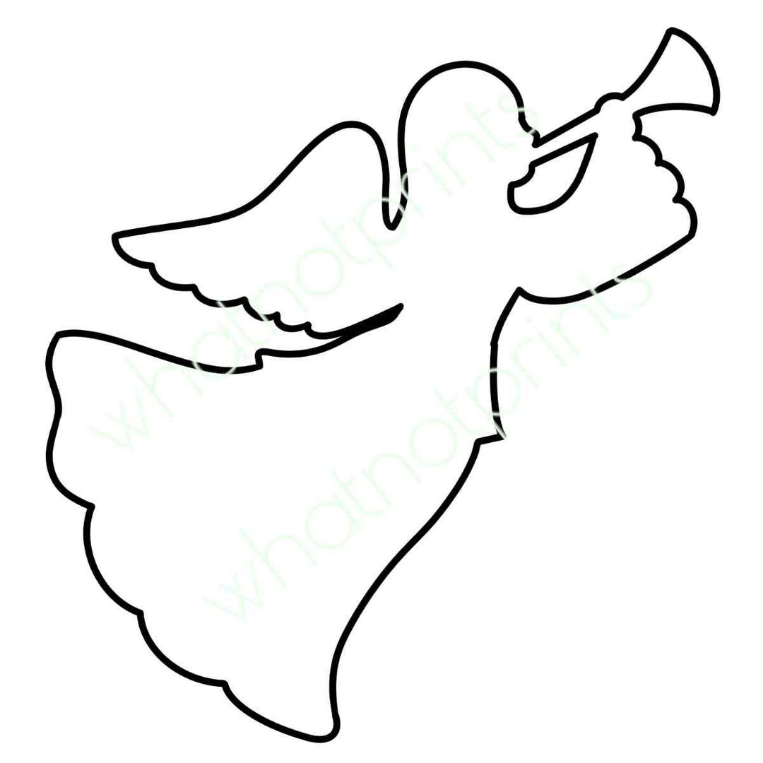 Angel Outline Clipart PNG & JPEG - Etsy