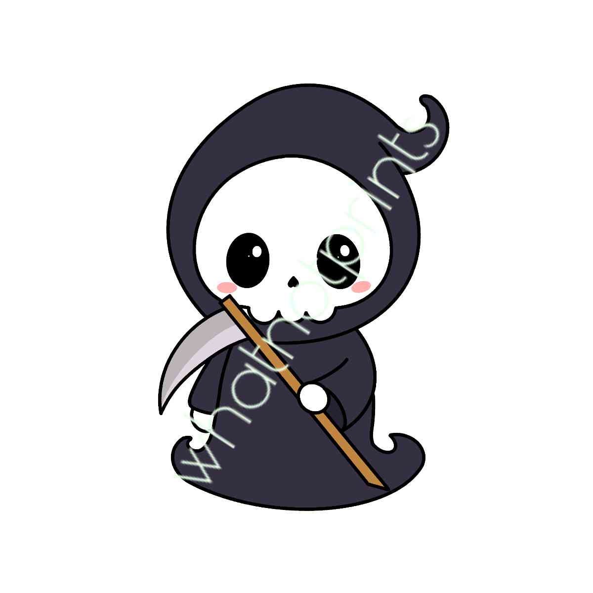 Commercial Cute Grim Reaper Png Transparent Background Instant Digital ...
