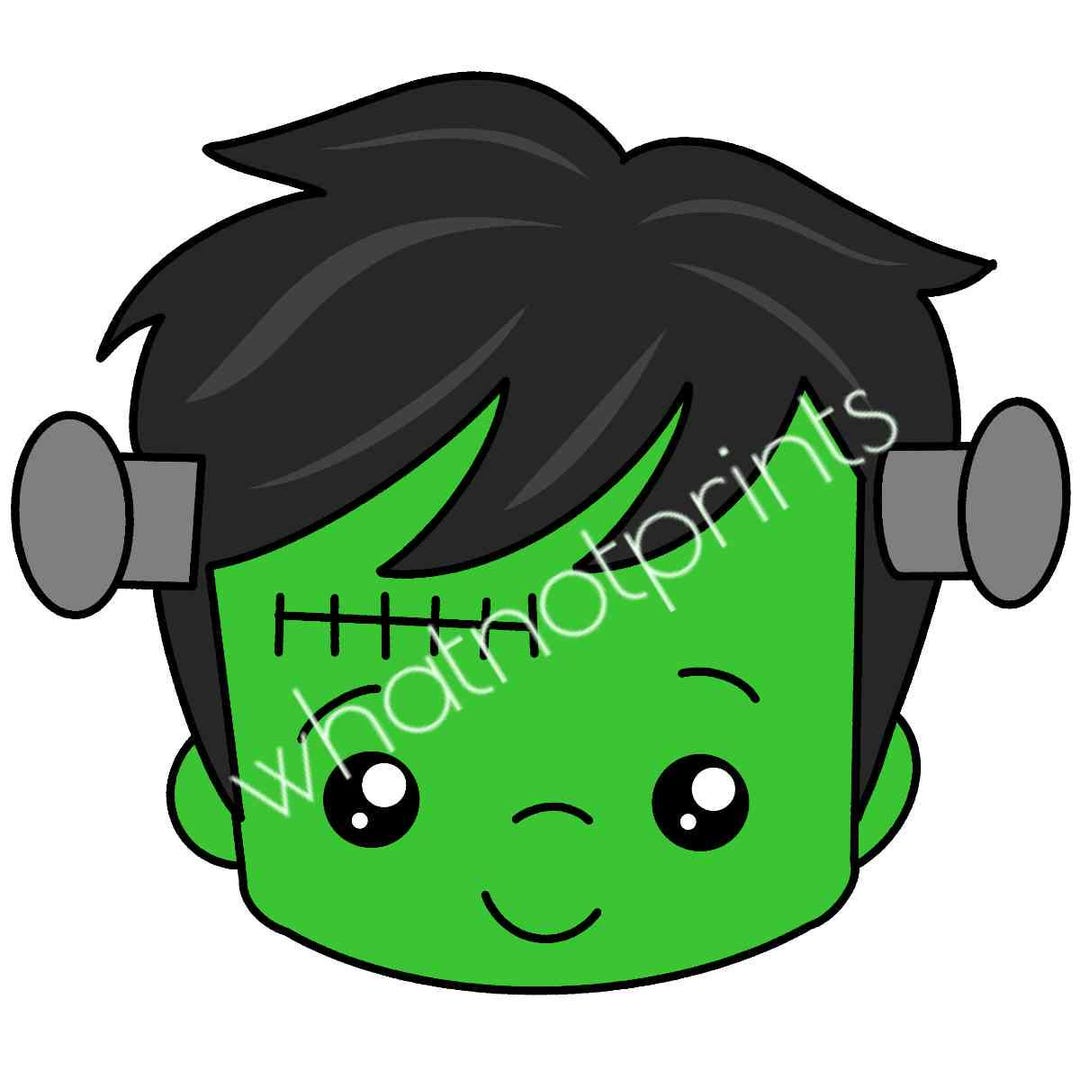 Commercial Cute Kawaii Frankenstein PNG Transparent Background ...