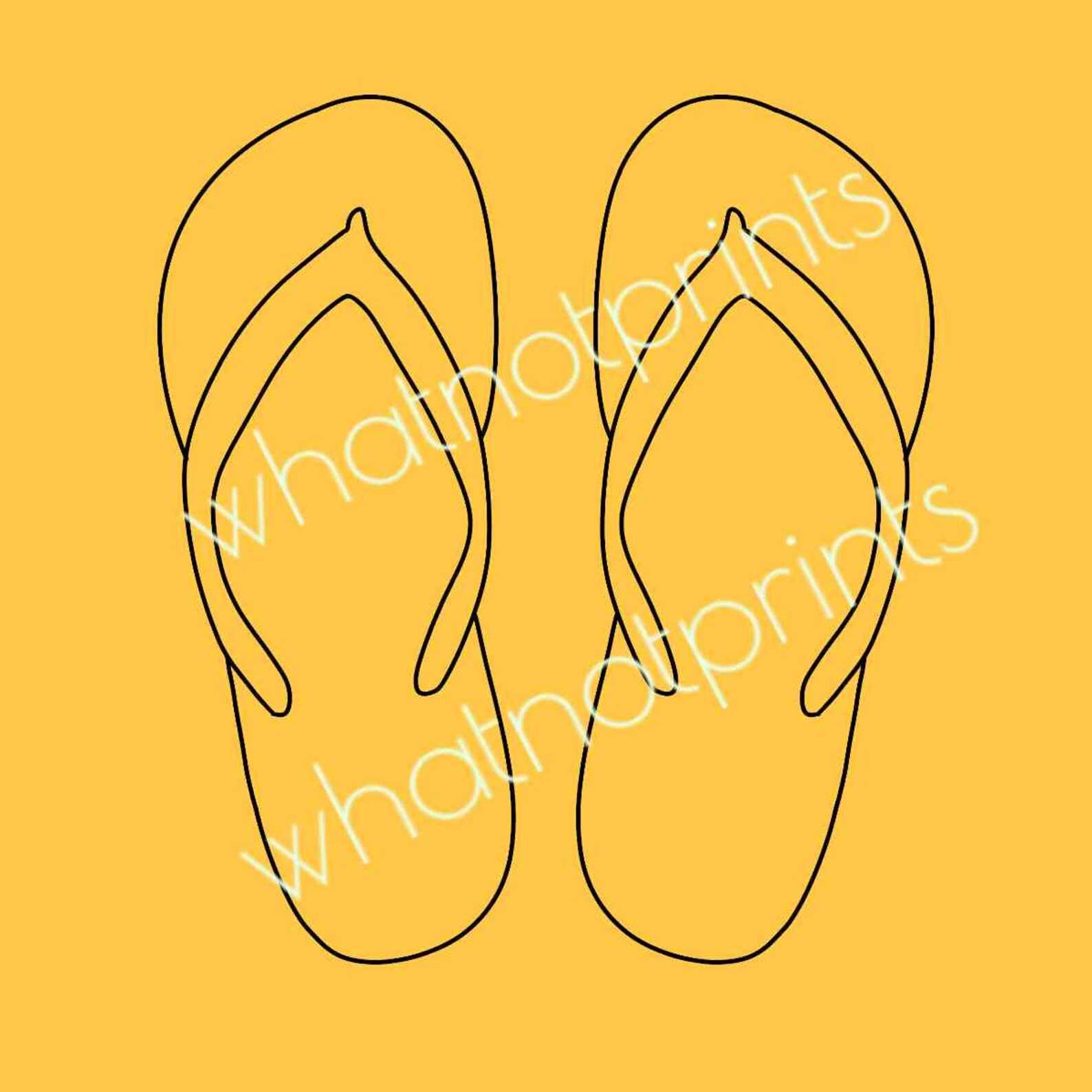 Commercial Flip Flop Clipart PNG Outline, Template, Stencil ...