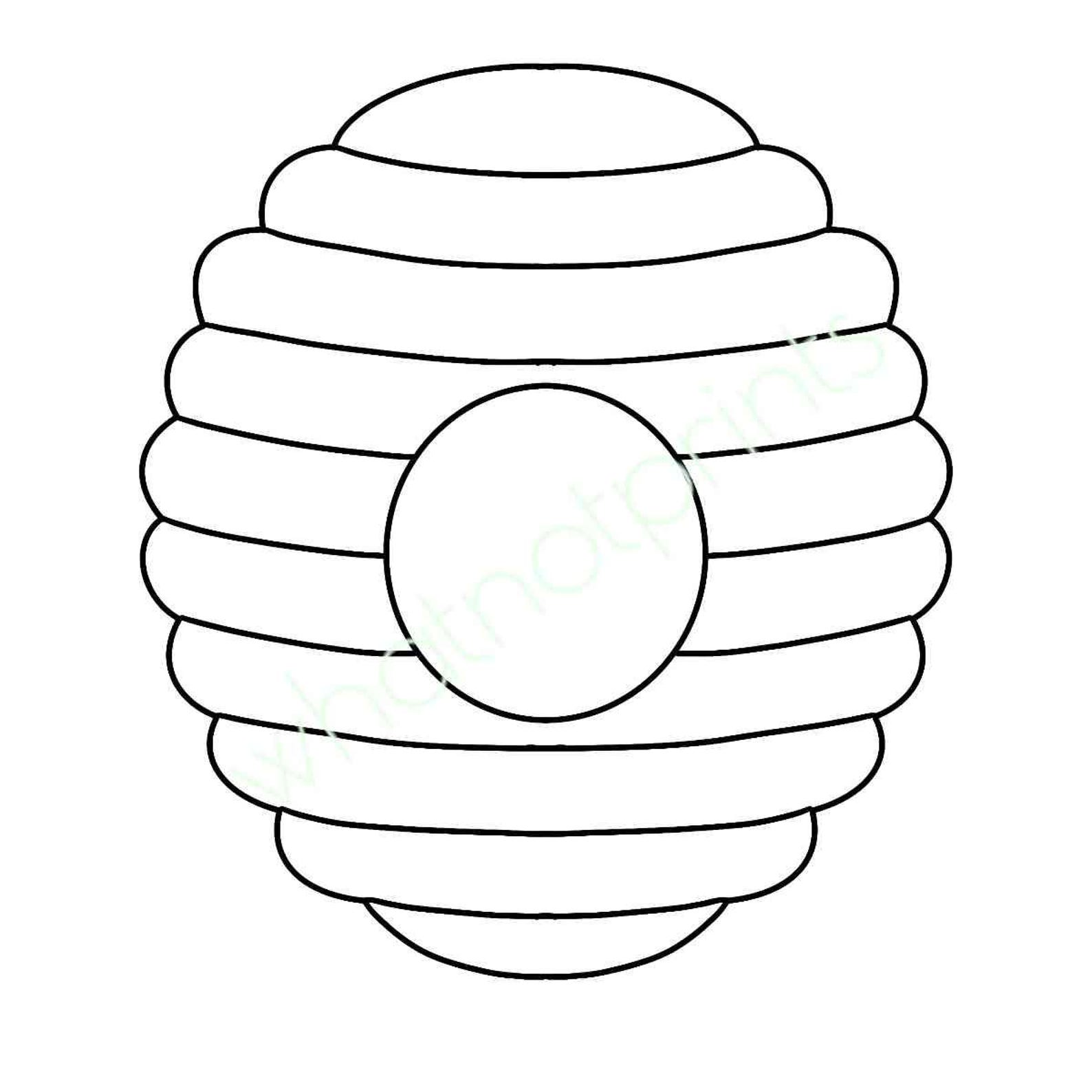 Commercial Beehive Outline, Stencil, Template or Pattern PNG & SVG ...