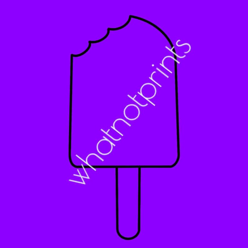 Bitten Popsicle Clipart, Stencil Template, PNG SVG (digital Download ...