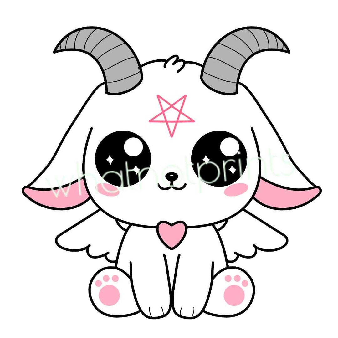 Commercial Cute Baphomet Png Transparent Background Instant Digital ...