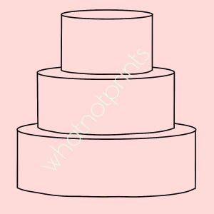 Commercial Blank Cake Outline, Stencil, Template, Shape, Design or ...