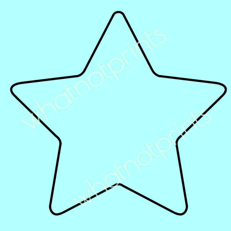 Rounded Star Outline PNG: Commercial Use Template (digital Download) - Etsy