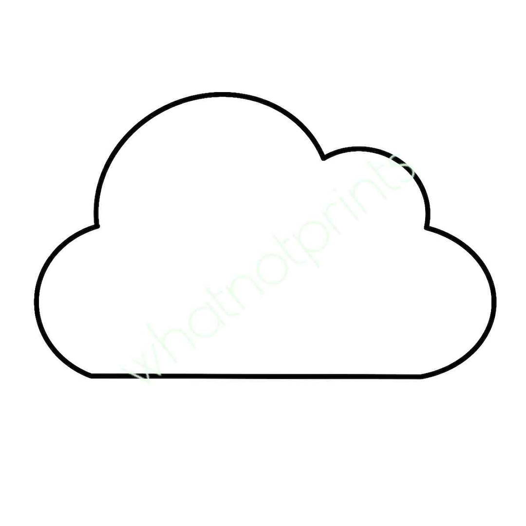Cloud Outline Clipart: PNG Stencil, Template (digital Download) - Etsy