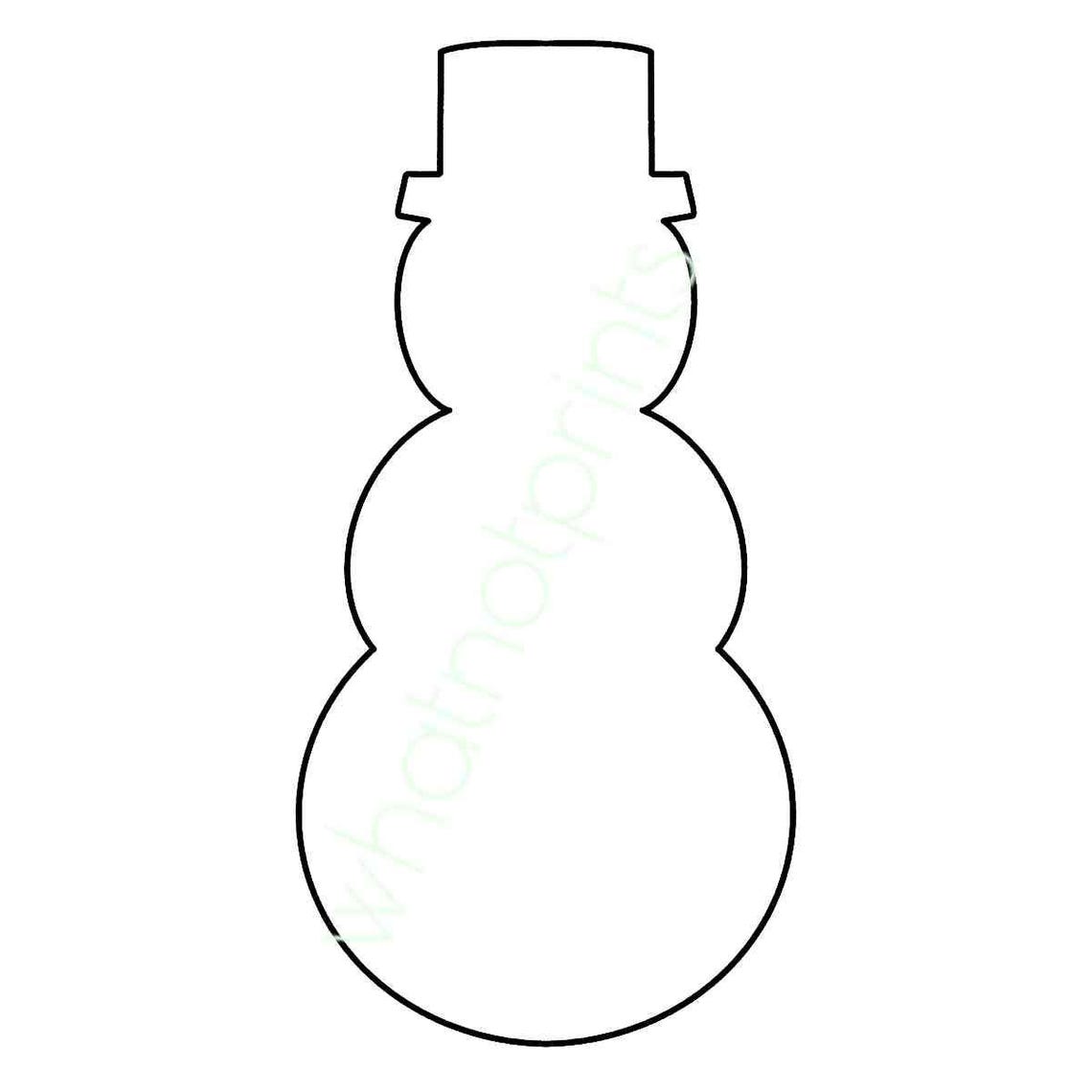 Snowman Outline Stencil Template: High-resolution Christmas PNG ...