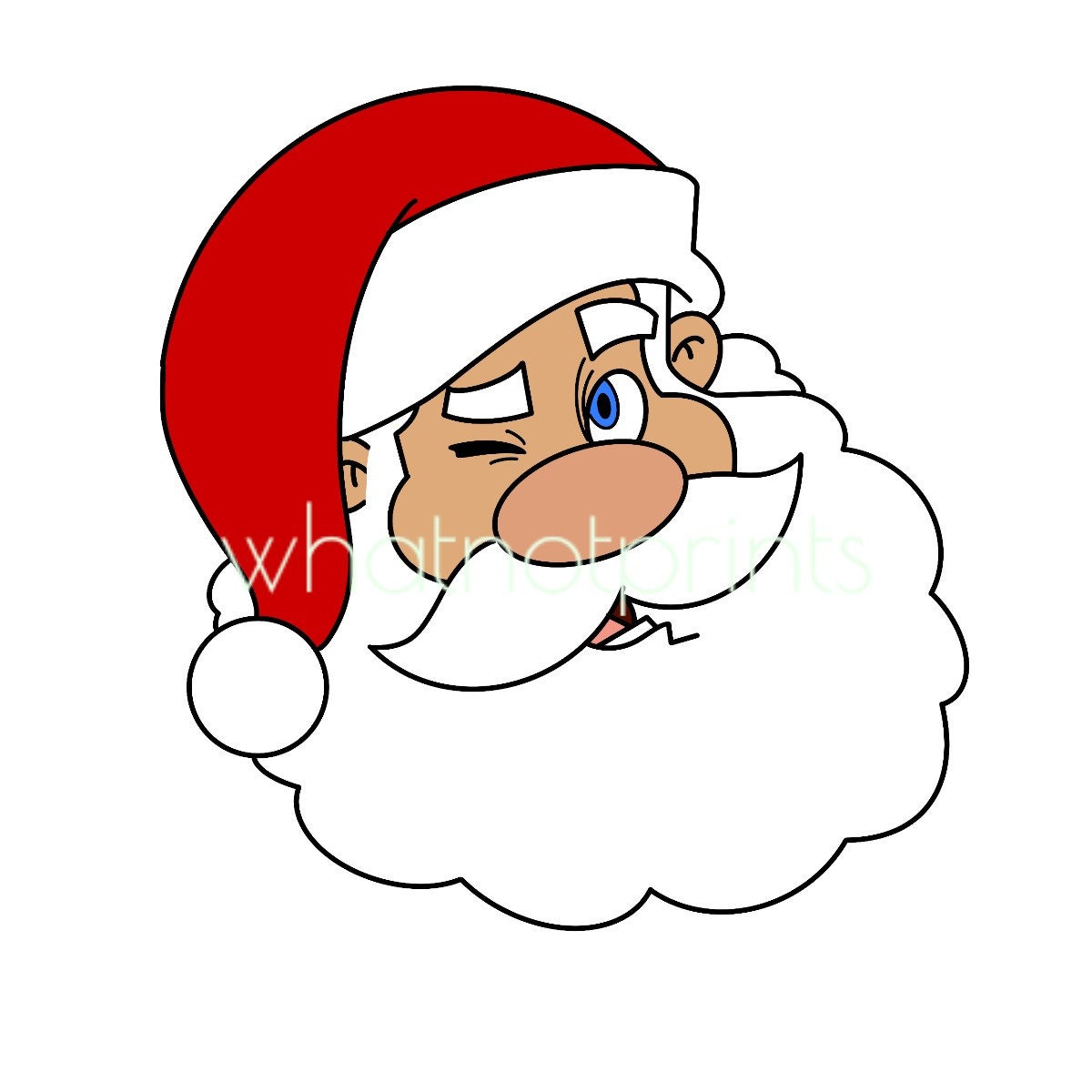 Winking Santa Commercial Use Ok Transparent Background Png Digital ...