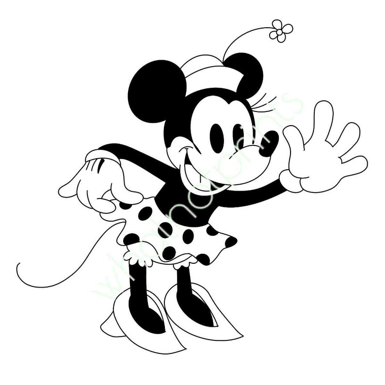 Vintage Commercial Minnie Mouse Png Transparent Background Instant ...