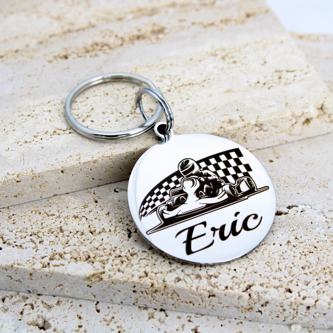Personalized Karting Key Ring, Kart Driver Gift, Men's Gift Idea ...