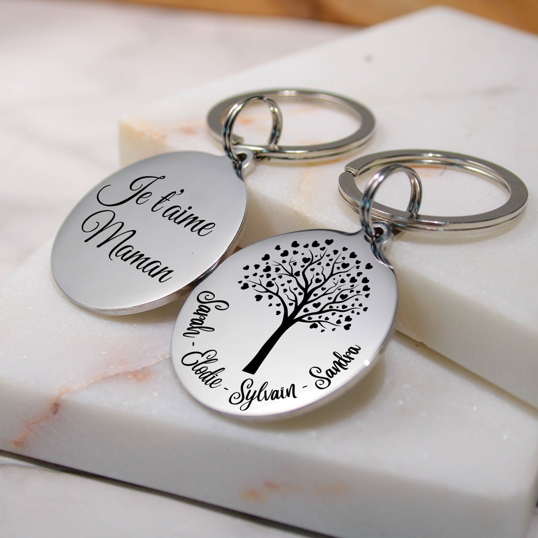 Personalized Tree of Life Key Ring, Mom Gift Idea, Children's First ...