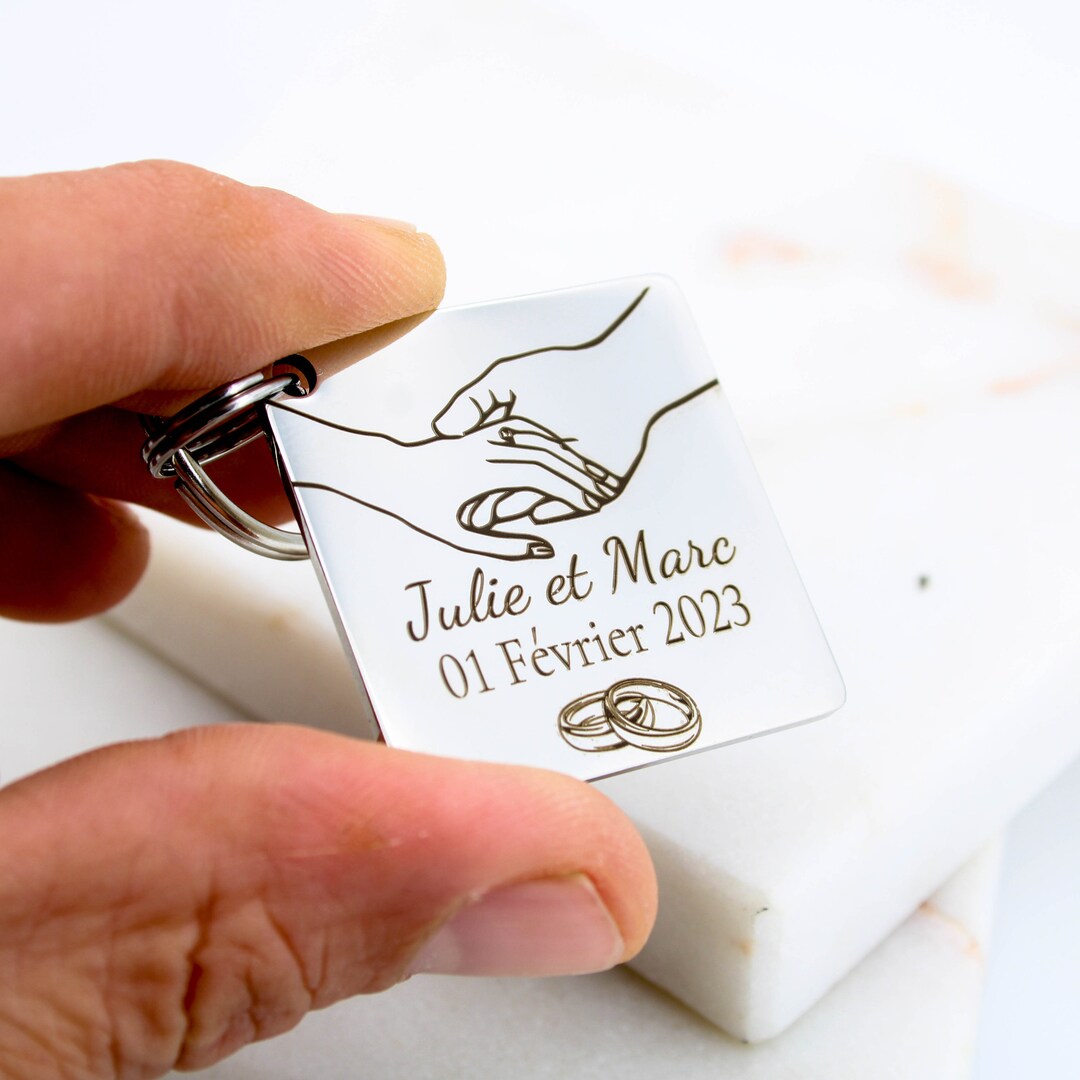 Personalized Wedding Key Ring, Wedding Witness Gift Idea, Wedding Guest ...