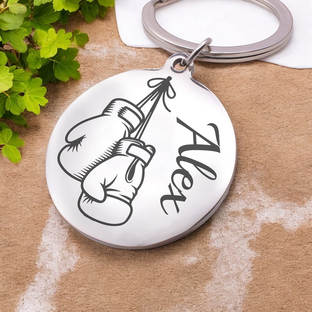 Personalized Boxing Glove Keychain With First Name, Sports Motivation ...