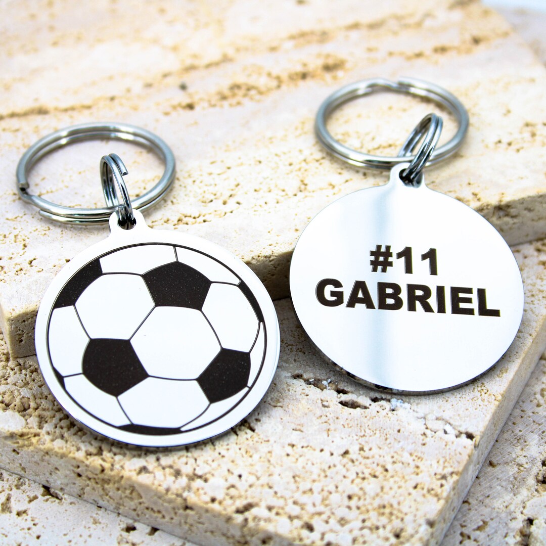 Personalized Footballer Keyring, Football Jewelry, Soccer Ball Keyring ...
