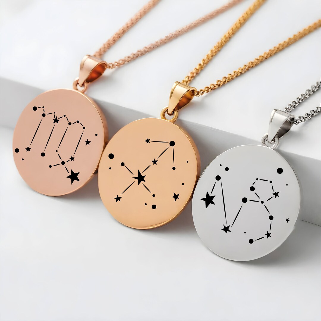 Constellation Necklace, Astrology Medal | Astrological Necklace ...
