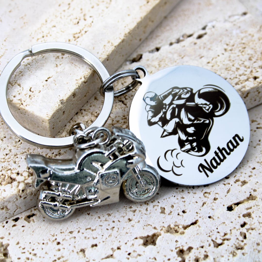 Personalized Motorcycle Key Ring, Biker Gift Idea, Father's Day Gift ...