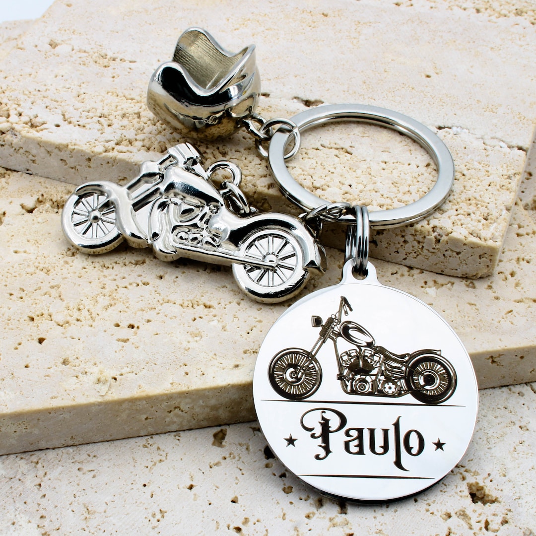 Personalized Motorcycle Key Ring, Biker Gift Idea, Father's Day Gift ...