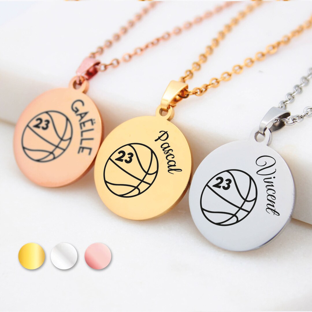 Personalized Basketball Necklace, Basketball Pendant - Etsy