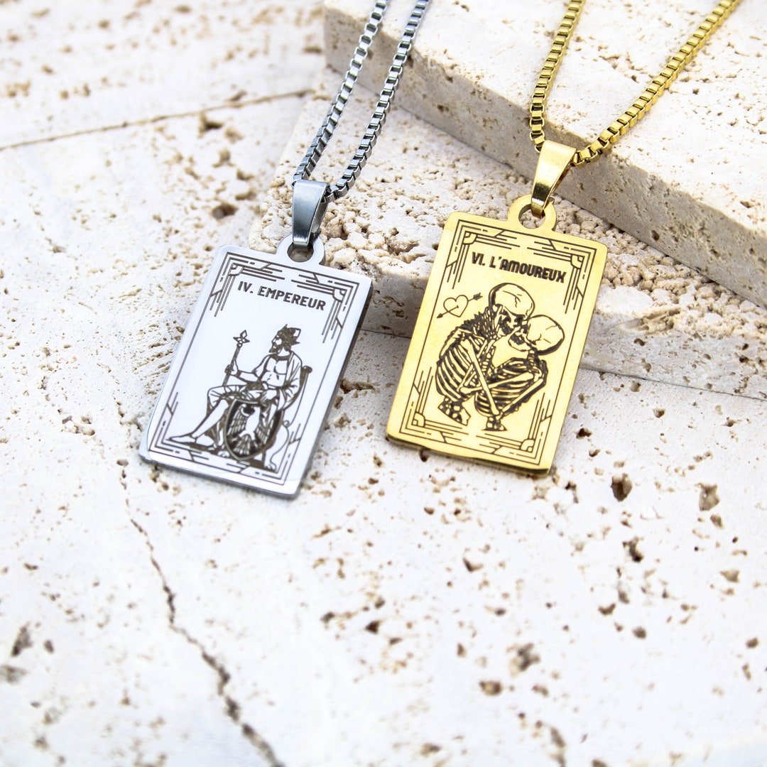 Tarot Card Necklace - Cartomancy Jewelry, Esoteric Pendant, Spiritual ...