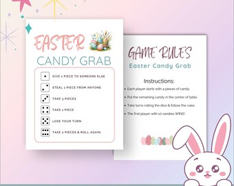 Easter Printable Kids Dice Game, Easter Candy Dice Game, Easter Games ...