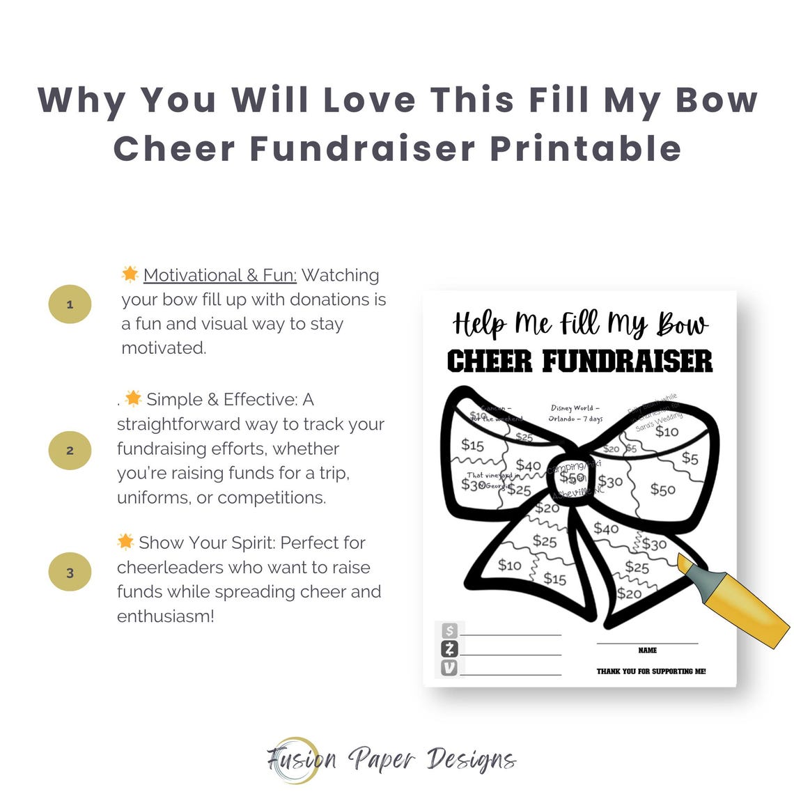 Fill My Bow, Cheerleading Fundraiser, Fundraiser Tracker, Fundraiser ...